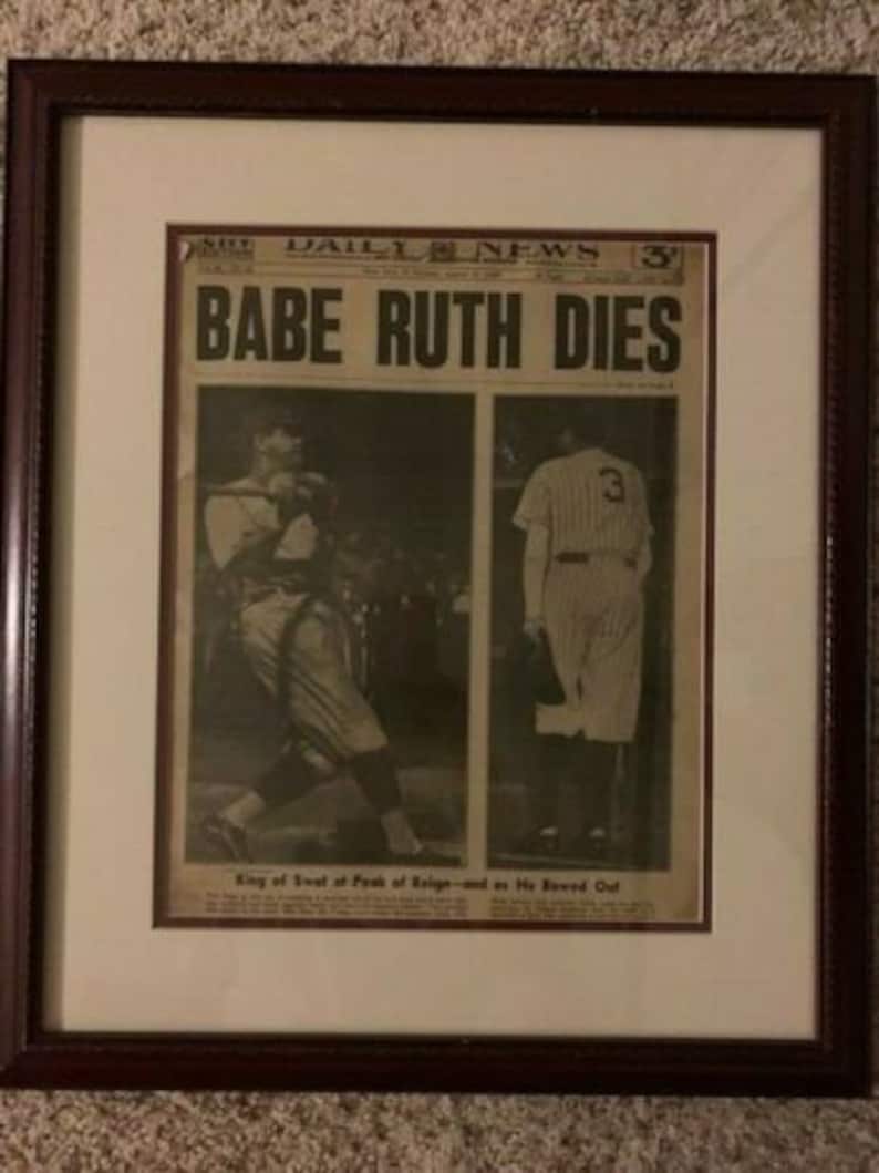 Babe Ruth DIES 1948 Whole ORIGINAL Newspaper New York Daily News MLB ...