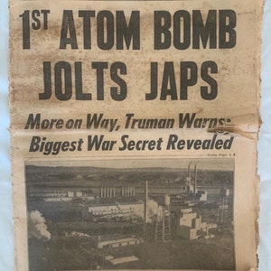 Atom Bomb WW2 Dropped on Japan Harry S. Truman 1945 NY Daily News Original and Complete - Etsy