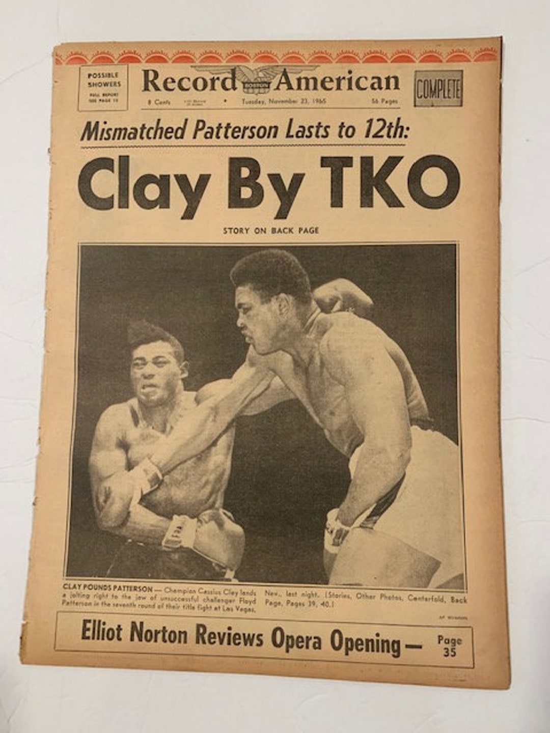 Cassius Clay (muhammad ALI) 1965 Floyd Patterson BOXING TITLE 1965 ...