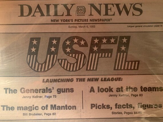 USFL 1983 New Football League ORIGINAL - Etsy