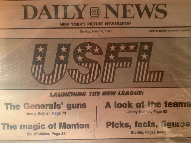 USFL 1983 New Football League ORIGINAL - Etsy