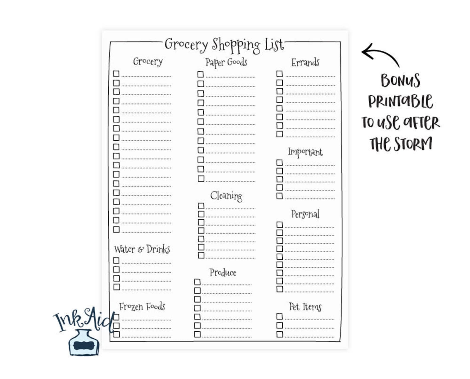 HURRICANE Prep Printable Checklists | Print Your Own Storm Preparation ...