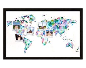 World map art for those who like to wander by WanderWonderWorldMap