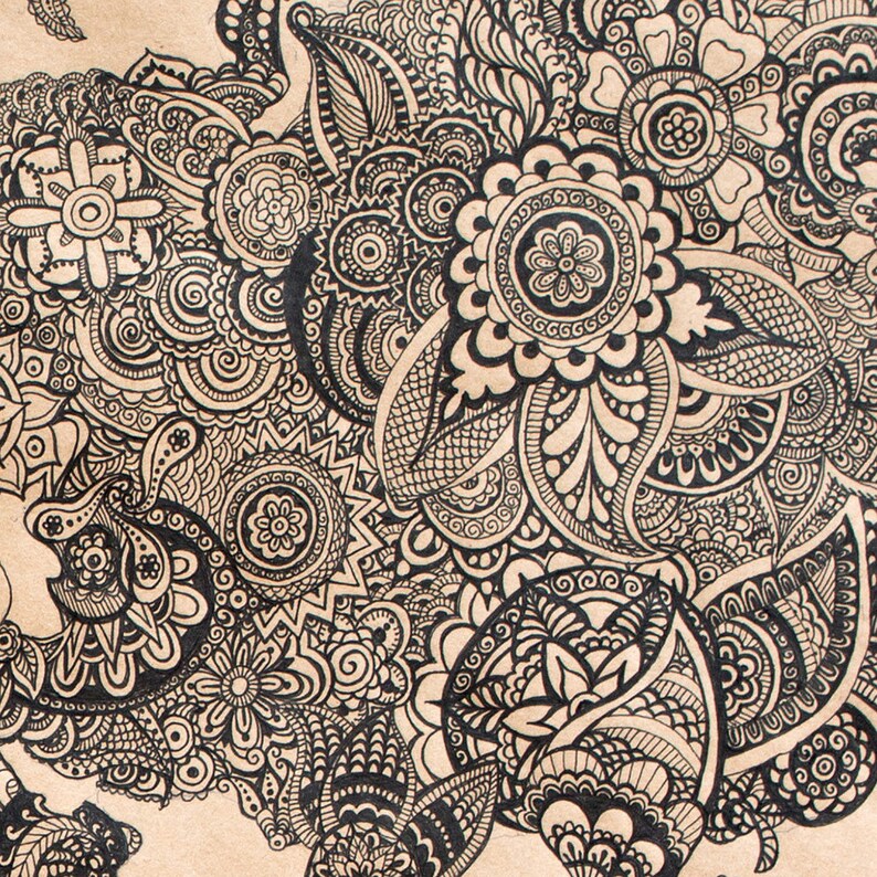 World Map Push Pin Board Henna Mehndi Designs - Etsy