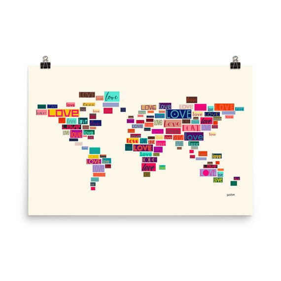 World Map Graphic Words
