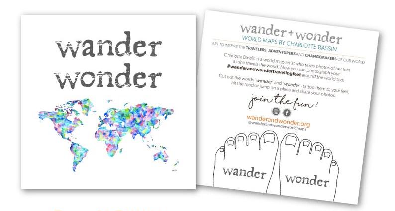 Wander Wonder World Map Temporary Tattoo - Etsy