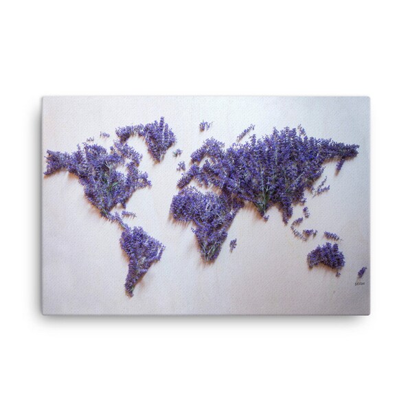 Purple World Map - Etsy