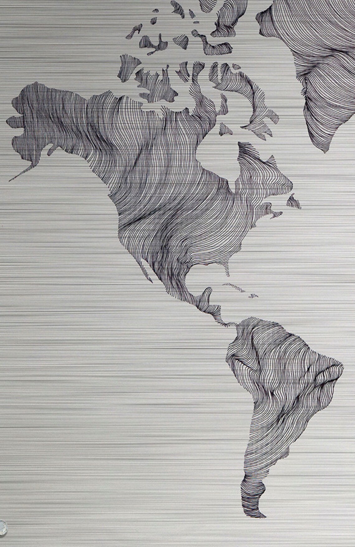 World Map on Aluminum Metal • Topography - Etsy