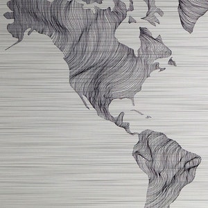 World Map on Aluminum Metal • Topography - Etsy