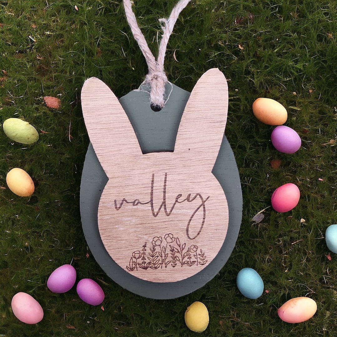 Personalized Easter Basket Name Tag Cute Name Tags Easter Personalized ...