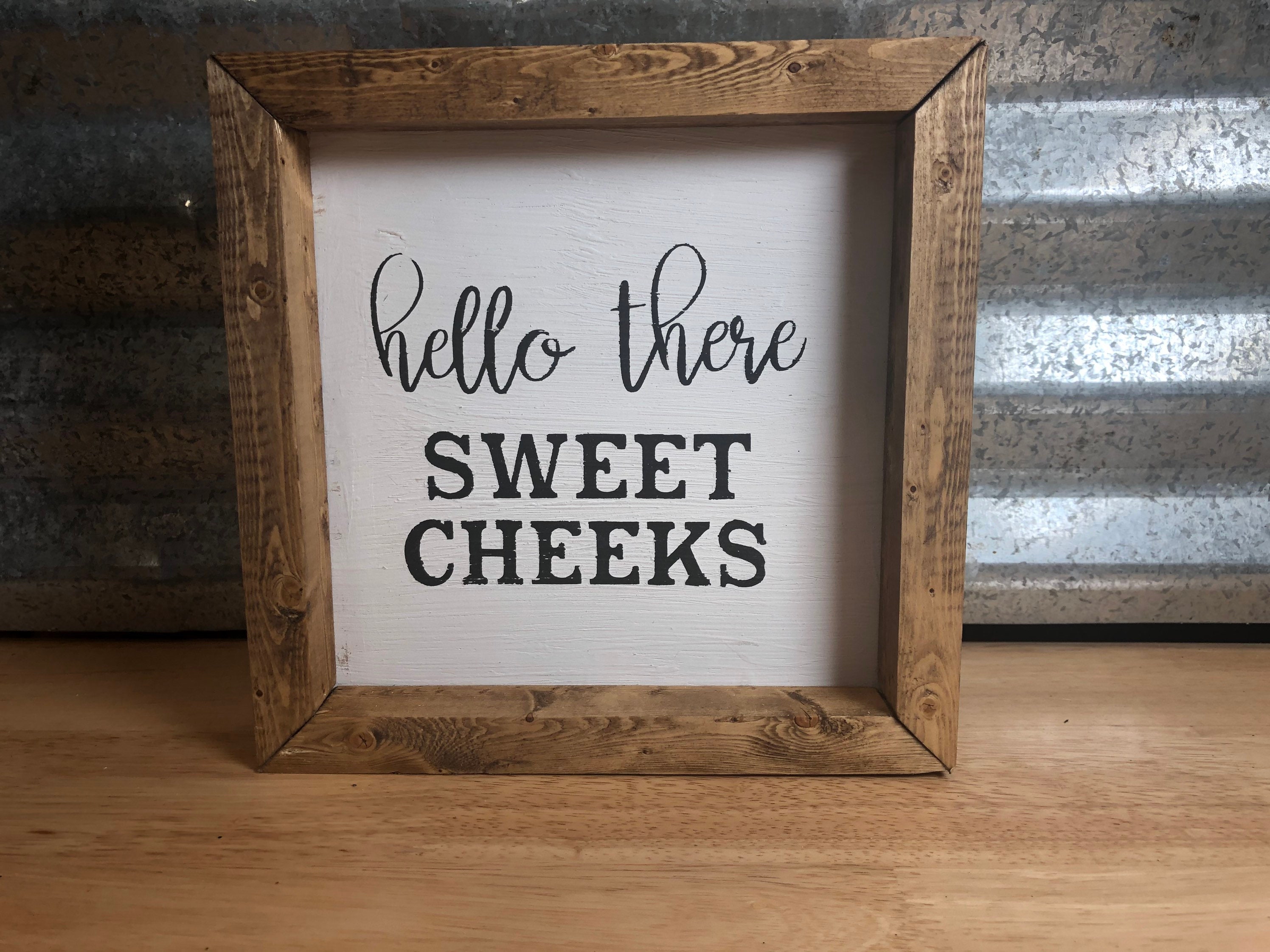 Farmhouse Bathroom Signs Hello There Sweet Cheeks Nice | Etsy