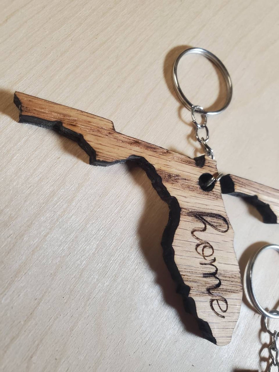 Florida "home" Keychain •laser Engraved Keychain •state Keychain - Etsy
