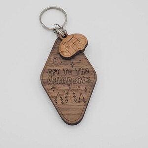 Off to the Campsite Wood Keychain Camping Keychain - Etsy