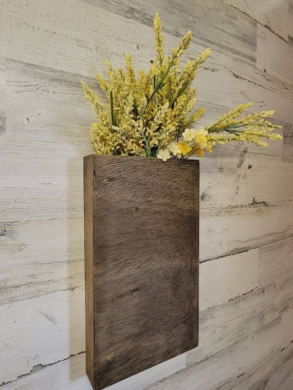 Wall Pocket Shelf Wood Wall Pocket Flower Wall Pocket - Etsy