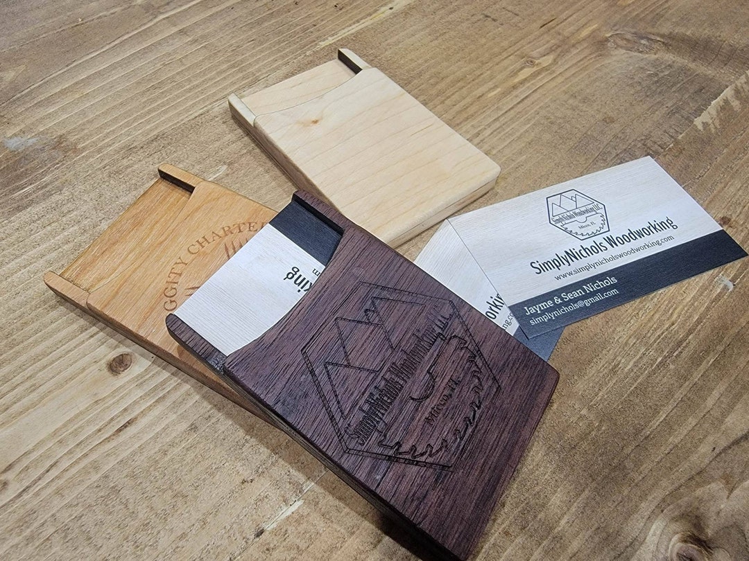 Wooden Business Card Holder Walnut Business Card Holder Business Card ...