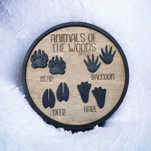 Animals in the Woods Nursery Sign• Woodland Animal Tracks • Forest ...