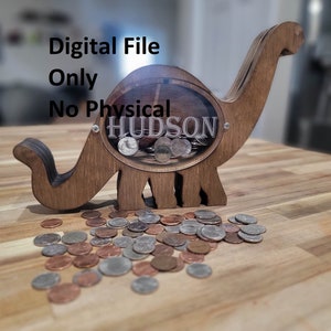 Dinosaur Bank Digital File- Dinosaur Bank Laser Cut File - Etsy
