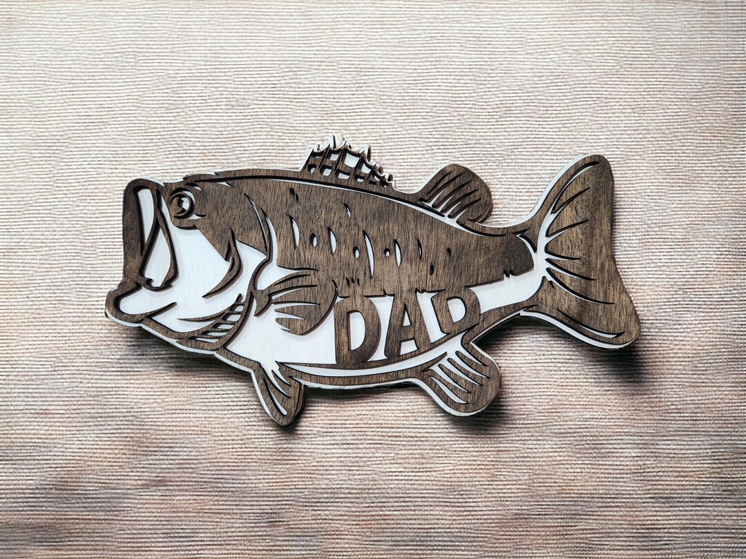 Wooden Bass Fish Dad Father's Day Gift *bass Home Decor* Bass Dad ...