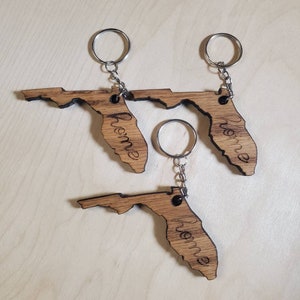 Florida "home" Keychain •laser Engraved Keychain •state Keychain - Etsy