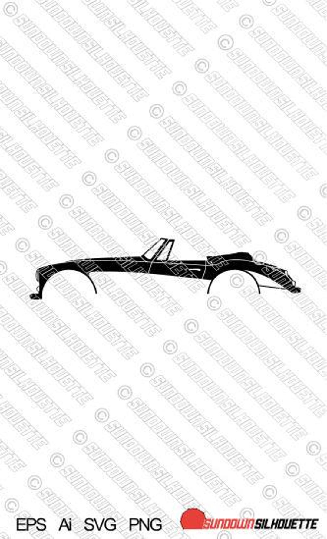 Digital Download Classic Car Silhouette Vector - Austin Healey 3000 ...