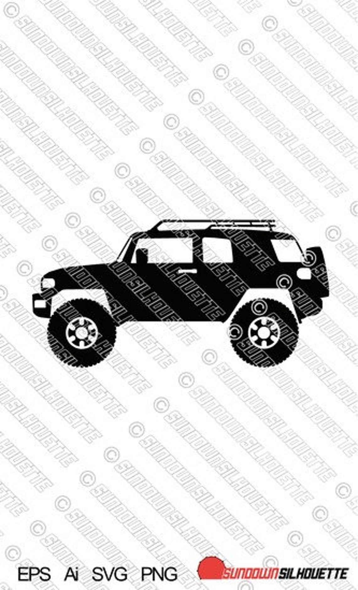 Digital Download Vector Graphic Lifted Toyota FJ Cruiser EPS SVG Ai Png ...