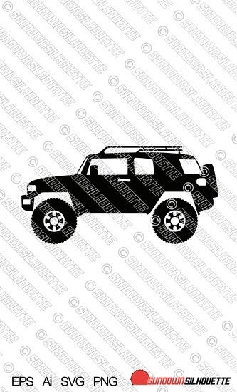 Digital Download Vector Graphic Lifted Toyota FJ Cruiser EPS SVG Ai Png ...