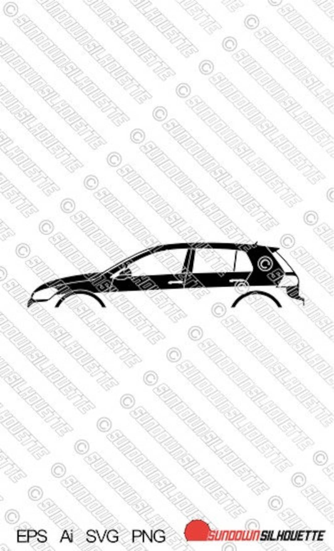 Digital Download Vector Graphic VW Mk7 Golf GTI 5-door EPS Svg Ai Png ...