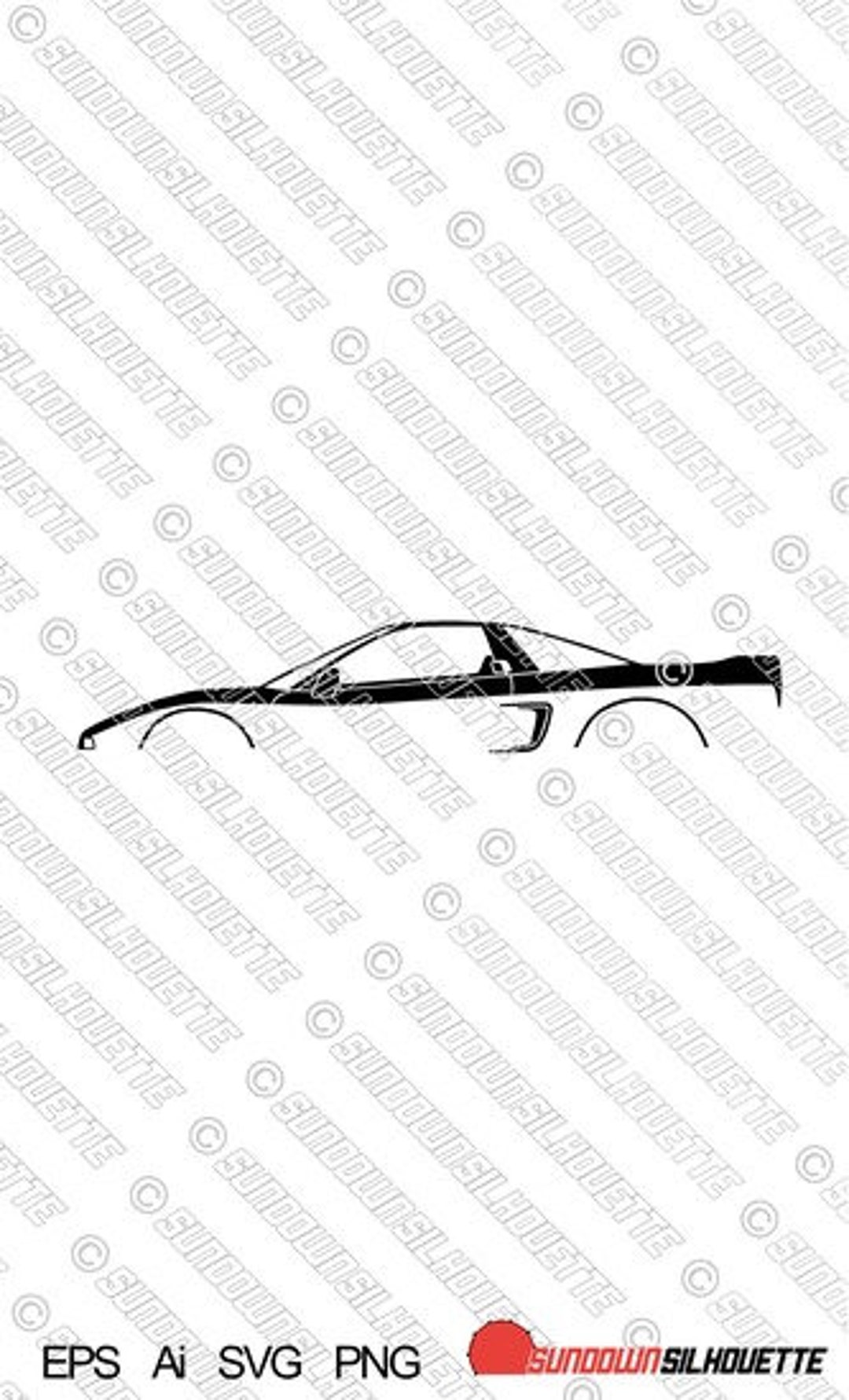 Digital Download Car Silhouette Vector for Honda / Acura NSX Classic ...