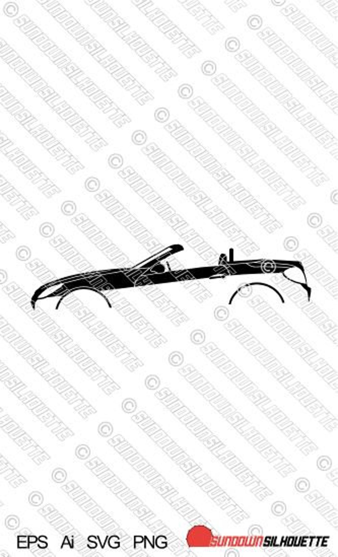 Digital Download Car Silhouette Vector Mercedes SLK Roadster , R171 EPS ...