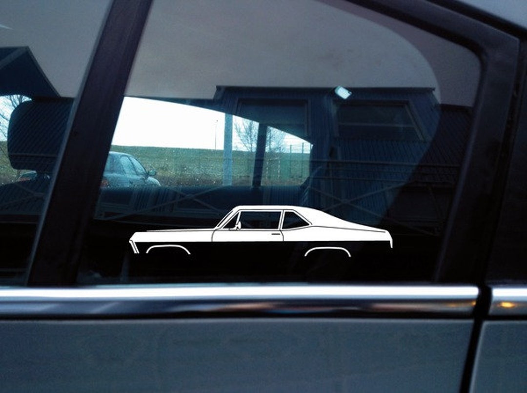2X Car Silhouette Stickers for Chevrolet Nova 3rd Gen 1968-1972 Classic ...