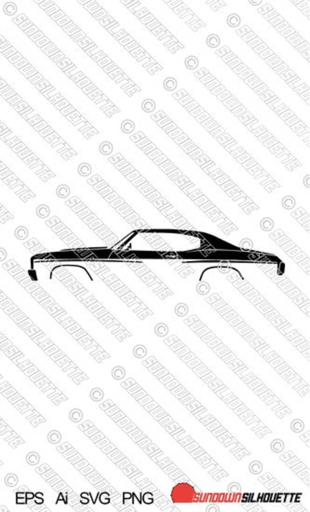 Digital Download Car Silhouette Vector for 1970 Chevrolet Chevelle SS ...