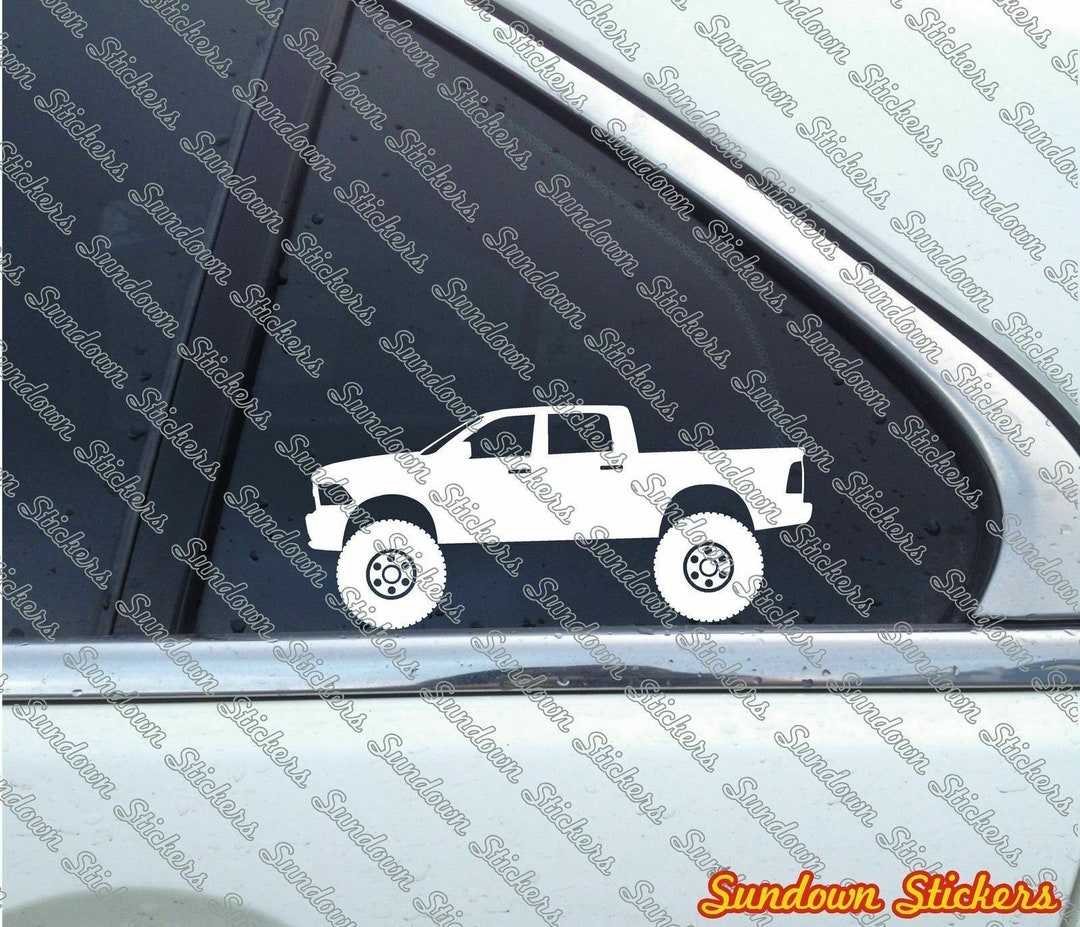 2X Lifted 4x4 Outline Stickers for Dodge Ram Crew Cab 4th Gen 2010 T81 ...