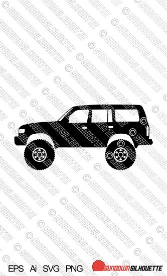 Digital Download Vector Graphic Lifted Toyota Land Cruiser J80 EPS SVG ...
