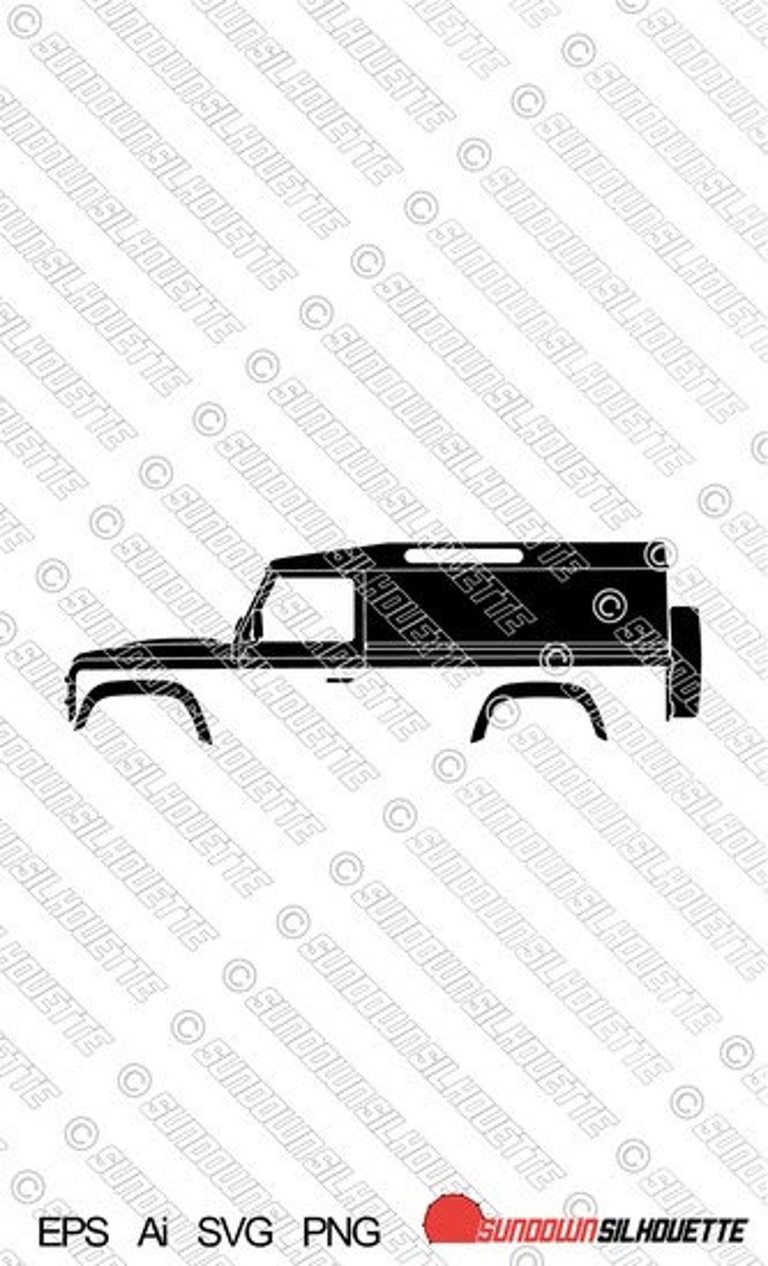 Digital Download Vector Graphic Land Rover Defender 110 Van Classic EPS ...