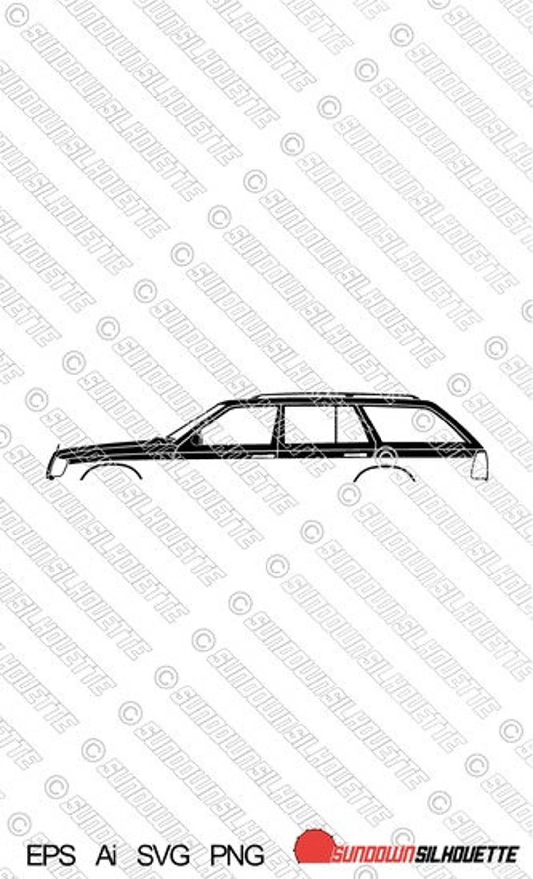 Digital Download Vector Graphic the Mercedes W124 Wagon EPS SVG Ai PNG ...