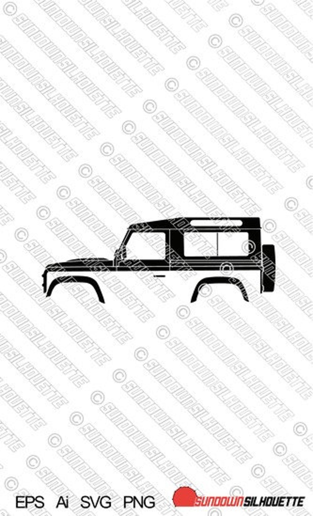 Digital Download Vector Graphic Land Rover Defender 90 Wagon Classic ...