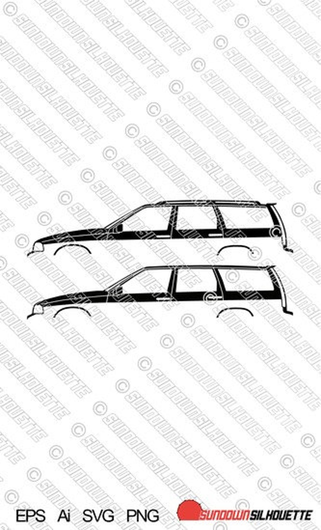 Digital Download Vector Graphic Volvo V70 T5 R 1st Gen 1997-2000 EPS ...