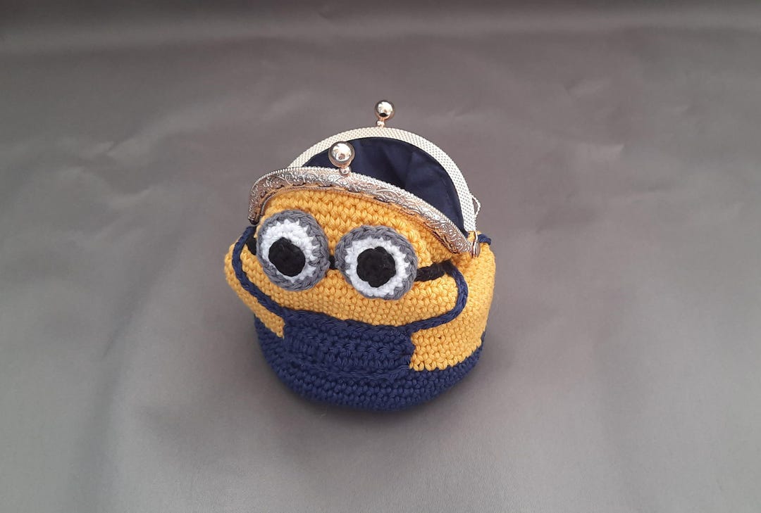 Minions Despicable Me Crocheted Wallet , Handmade Purse With Snap ...