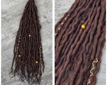 Dreadlocks Single Ended Autumn Tones Custom Wool Hair Accessories - Etsy