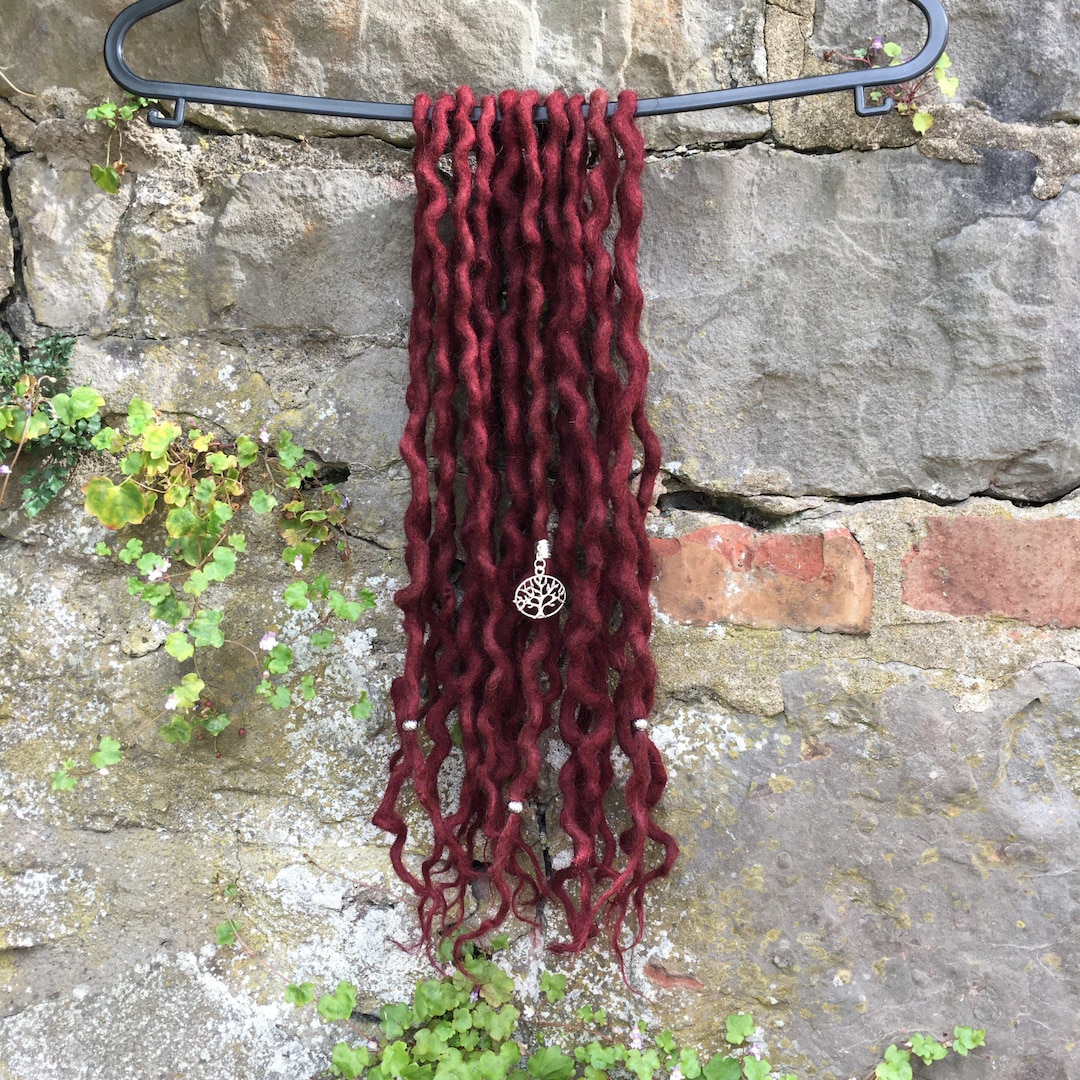 SE Natural Wool Dreadlocks Maroon Hair Accessories - Custom Lengths and ...