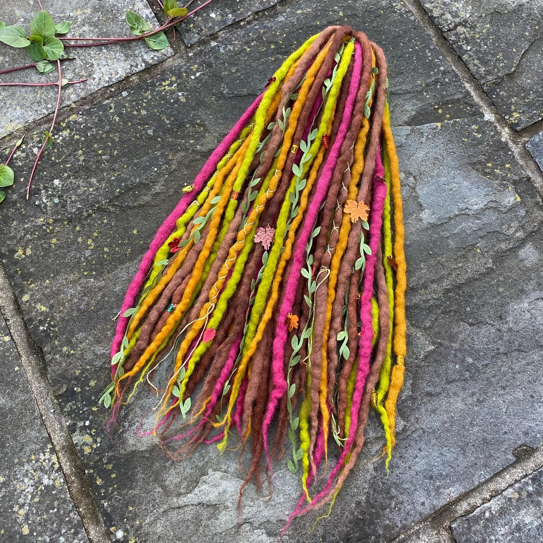 Falling Leaves - Dreadlock Ponytail Extension Claw Clip - 21 Inches ...