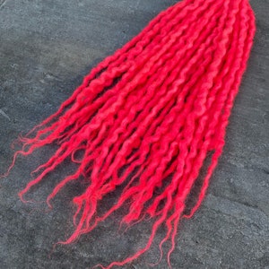 Custom UV Reactive Red - Double Ended Wool Dreadlocks - Choose Your ...