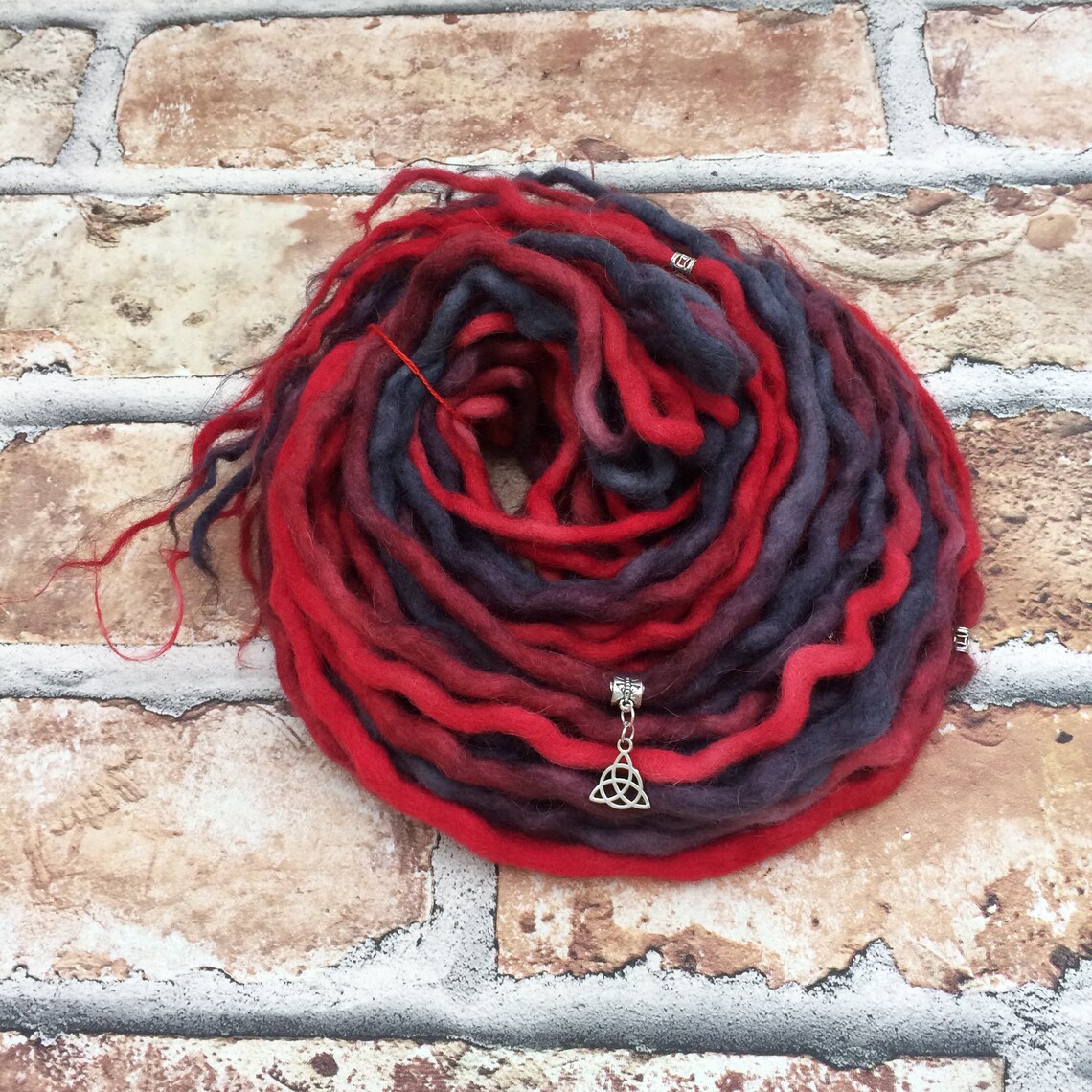 Custom Dreadlocks Cherry Red & Charcoal Double Ended Wool - Etsy UK
