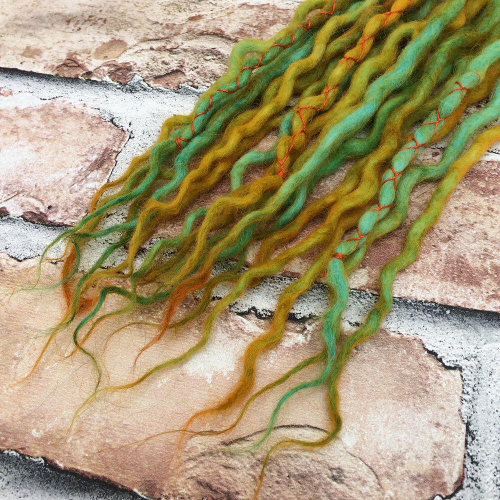 Custom Single Ended Jade & Burnt Orange Wool Dreadlocks - Etsy
