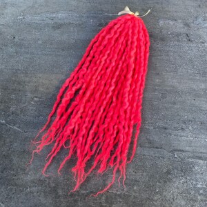 Custom UV Reactive Red - Double Ended Wool Dreadlocks - Choose Your ...