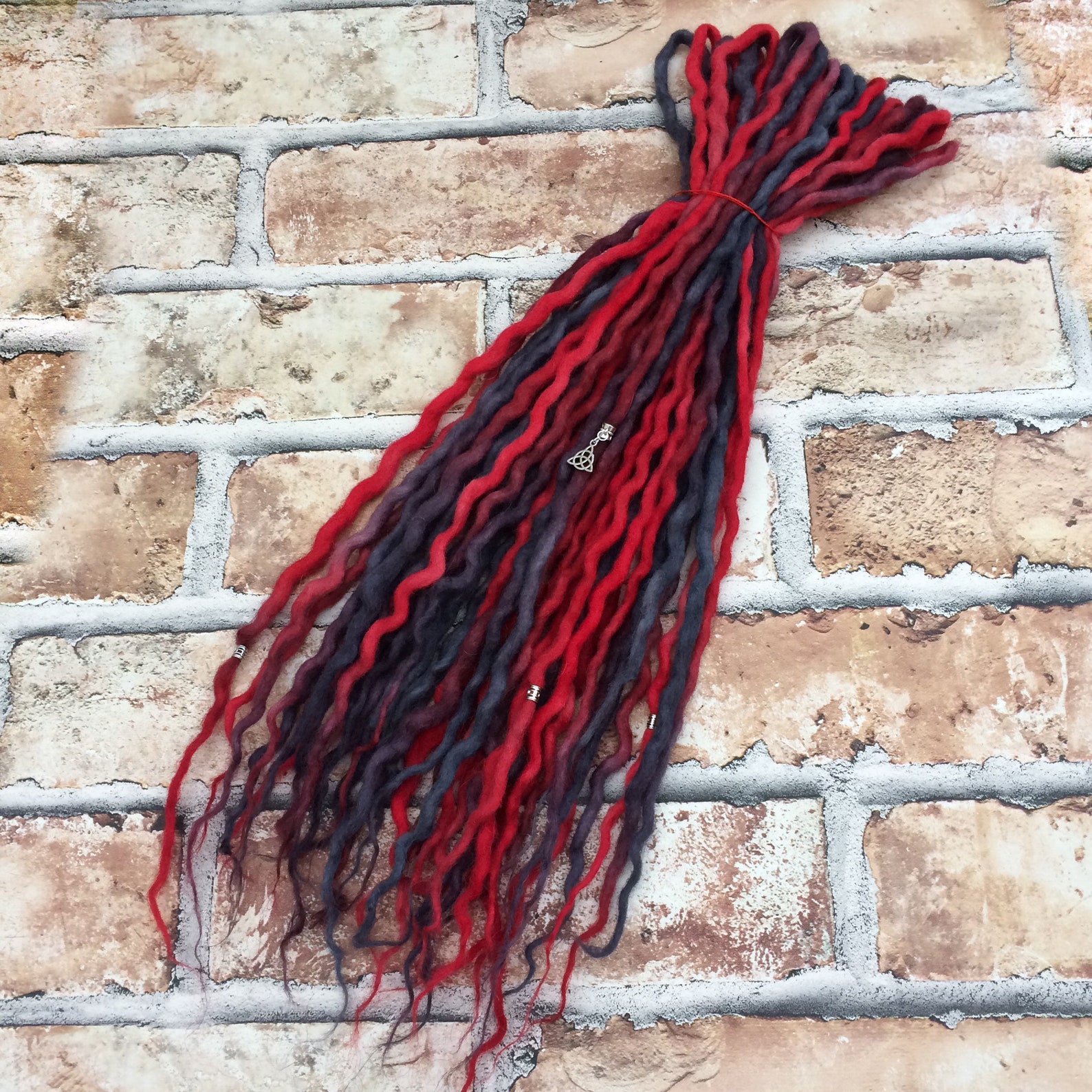 Custom Dreadlocks Cherry Red & Charcoal Double Ended Wool - Etsy UK