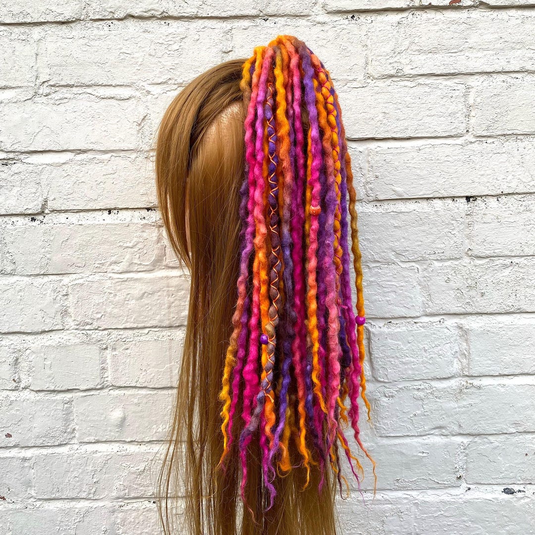 Tropical Twilight Mini Dreadlock Claw Clip 19 Inches Clip in Dreadlocks ...