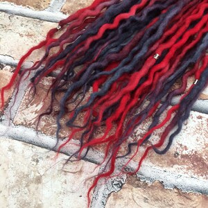 Custom Dreadlocks Cherry Red & Charcoal Double Ended Wool Dreadlocks ...