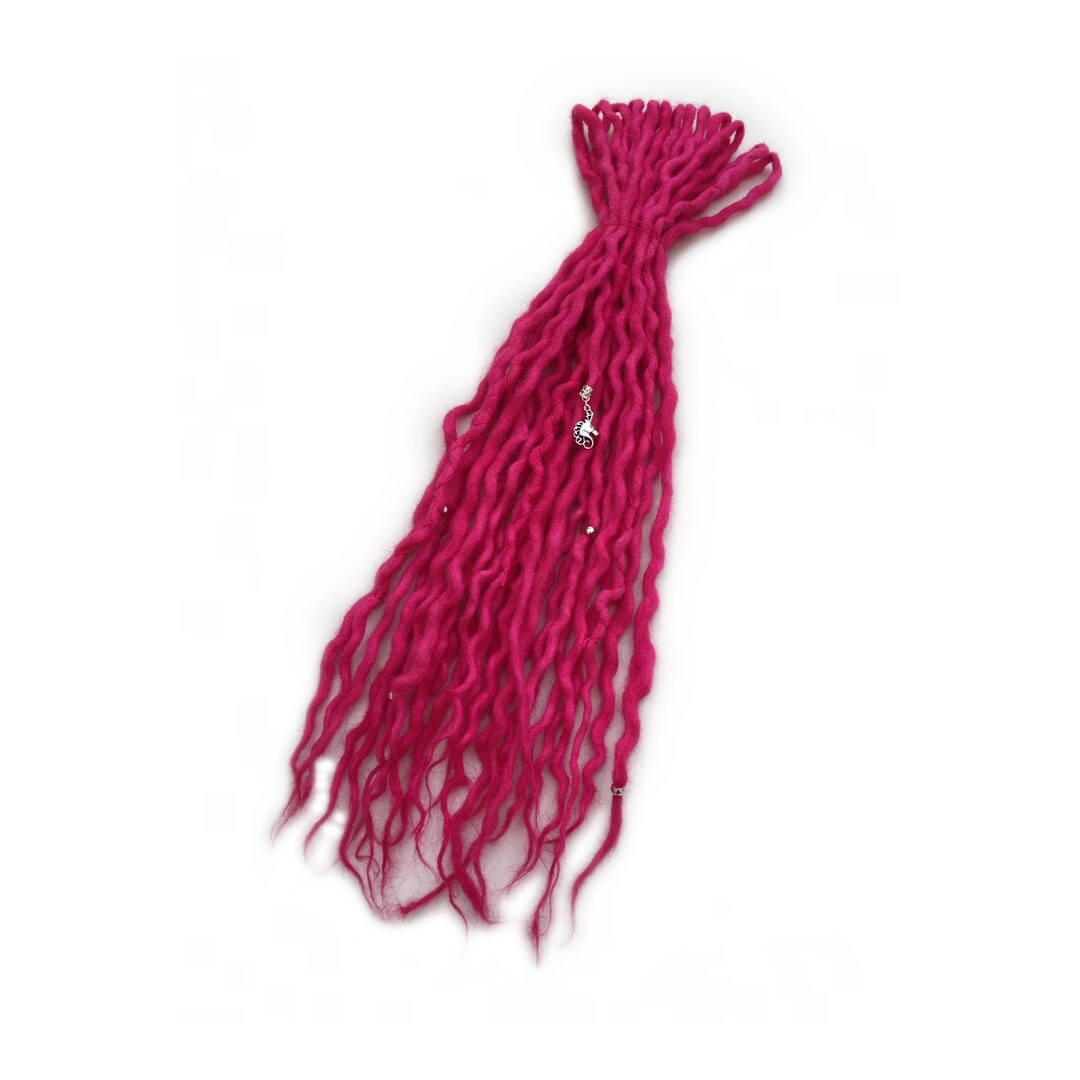 Custom DE Dreadlocks - Hot Pink - Double Ended Wool Dreadlocks, Full ...