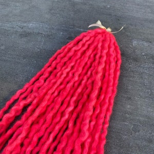 Custom UV Reactive Red - Double Ended Wool Dreadlocks - Choose Your ...